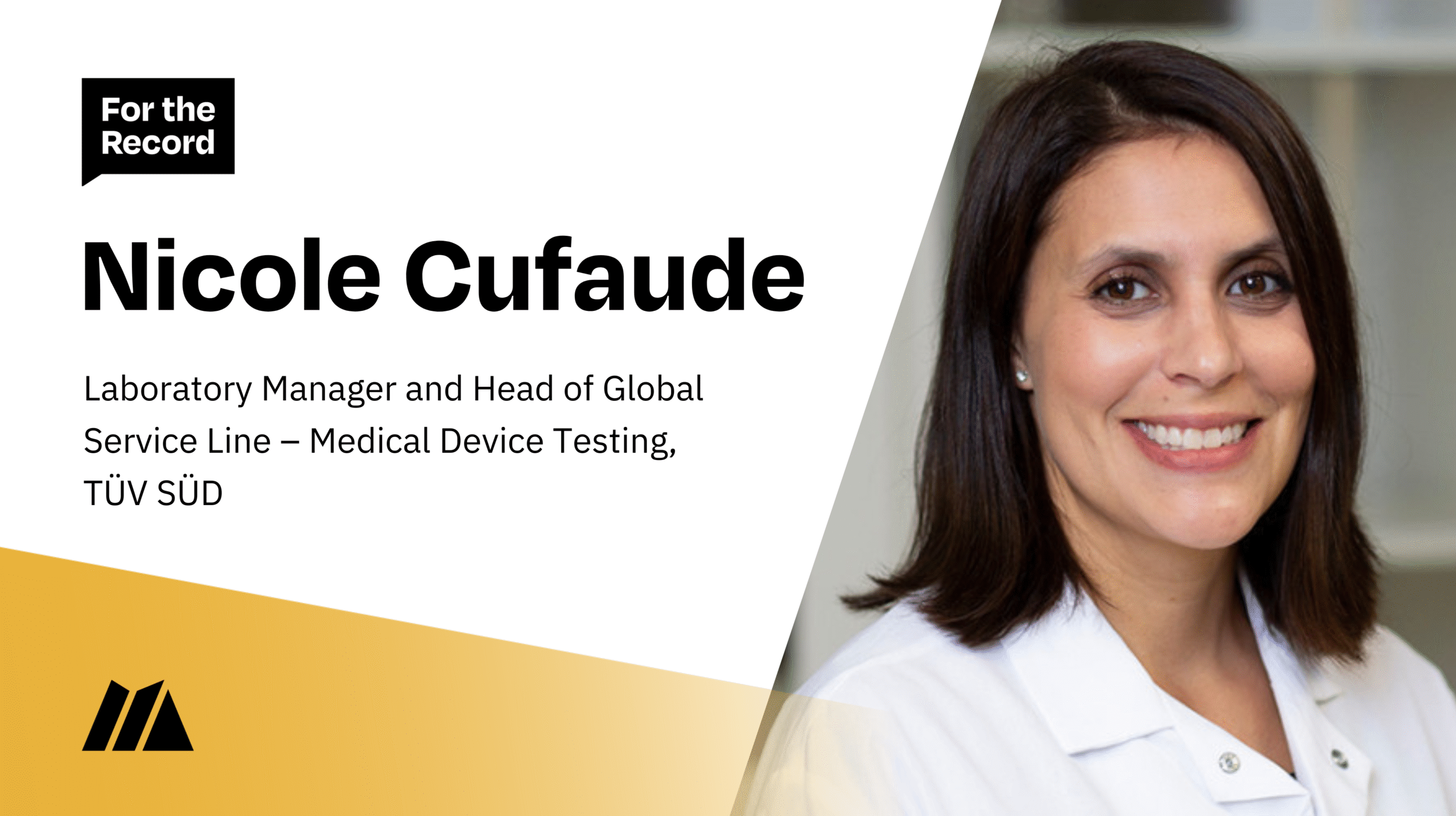 For the Record with Nicole Cufaude, Laboratory Manager and Head of ...